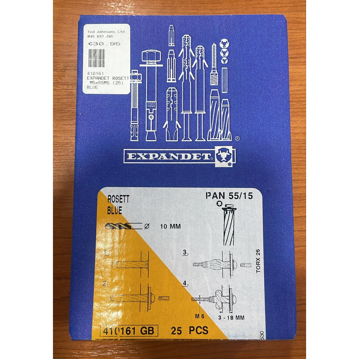Expandet Rosett Torx Plasterboard Fixings M5x55MM - Blue | Pack of 25 ...