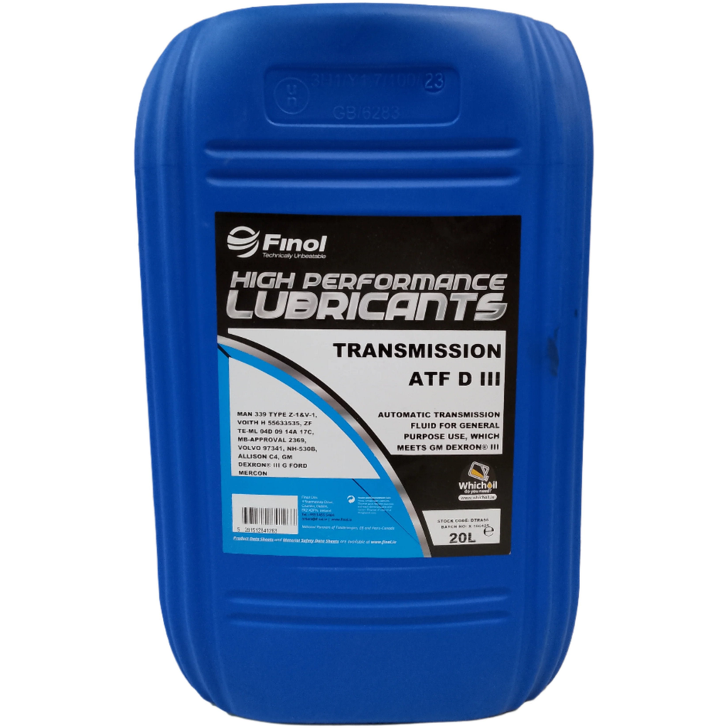 Buy Finol Transmission ATF DIII Oil - 20L at Ted Johnsons | Ireland