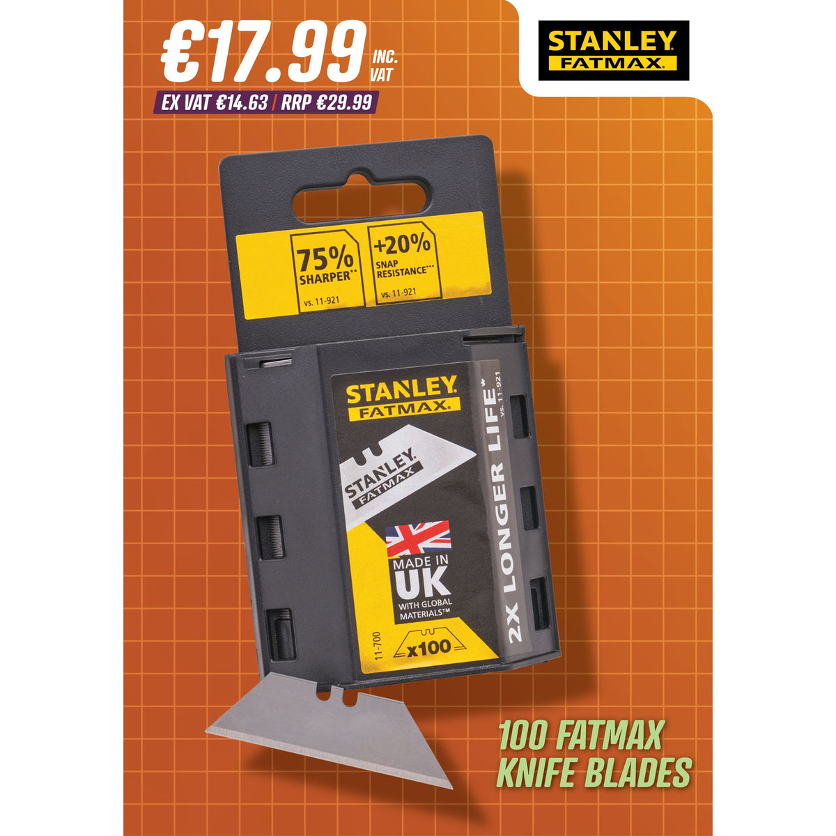 Stanley Fatmax 100 Fatmax Knife Blades | TedJohnsons.ie – Ted Johnsons