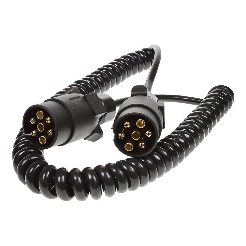 Buy Maypole 7 Pin 2.5m 2x7 Pin Plugs 7 core Curly lead at Ted Johnsons