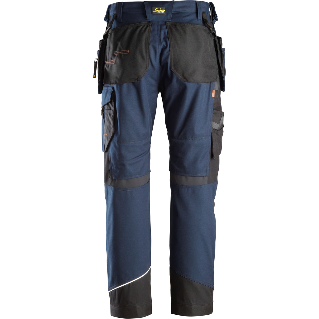 Snickers 6214 Canvas+ Work Trousers with Holster Pockets Navy/Black ...